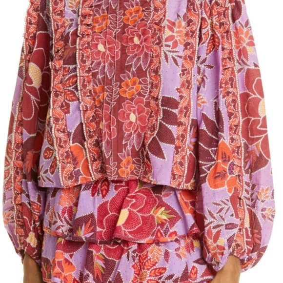 FARM Rio | Tops | Farm Rio Floral Ruffle Blouse | Poshmark